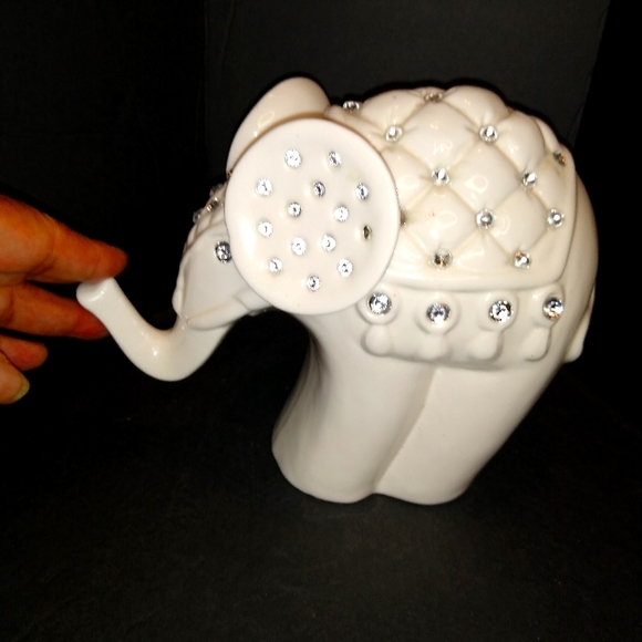 Apropos | Other | Elephant Of White Ceramic With Rhinestones Accents ...